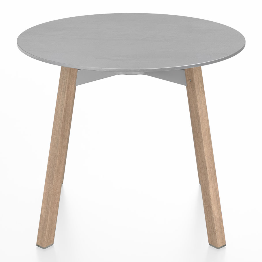 SU Low Round Table by Emeco | SULTRD24ALUWOOD | EMC1260036