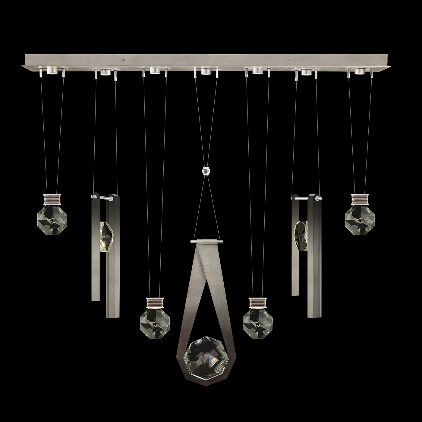 Aria 7 Round/Bar/Drop Linear Multi Light Pendant by Fine Art ...