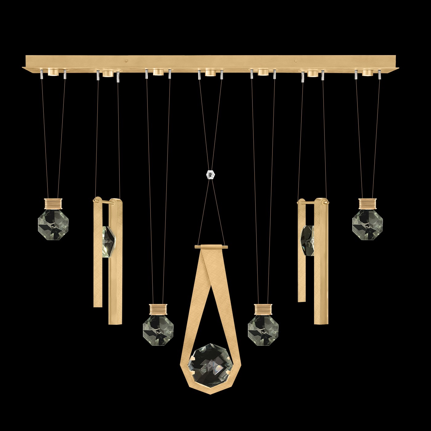 Aria 7 Round/Bar/Drop Linear Multi Light Pendant by Fine Art ...
