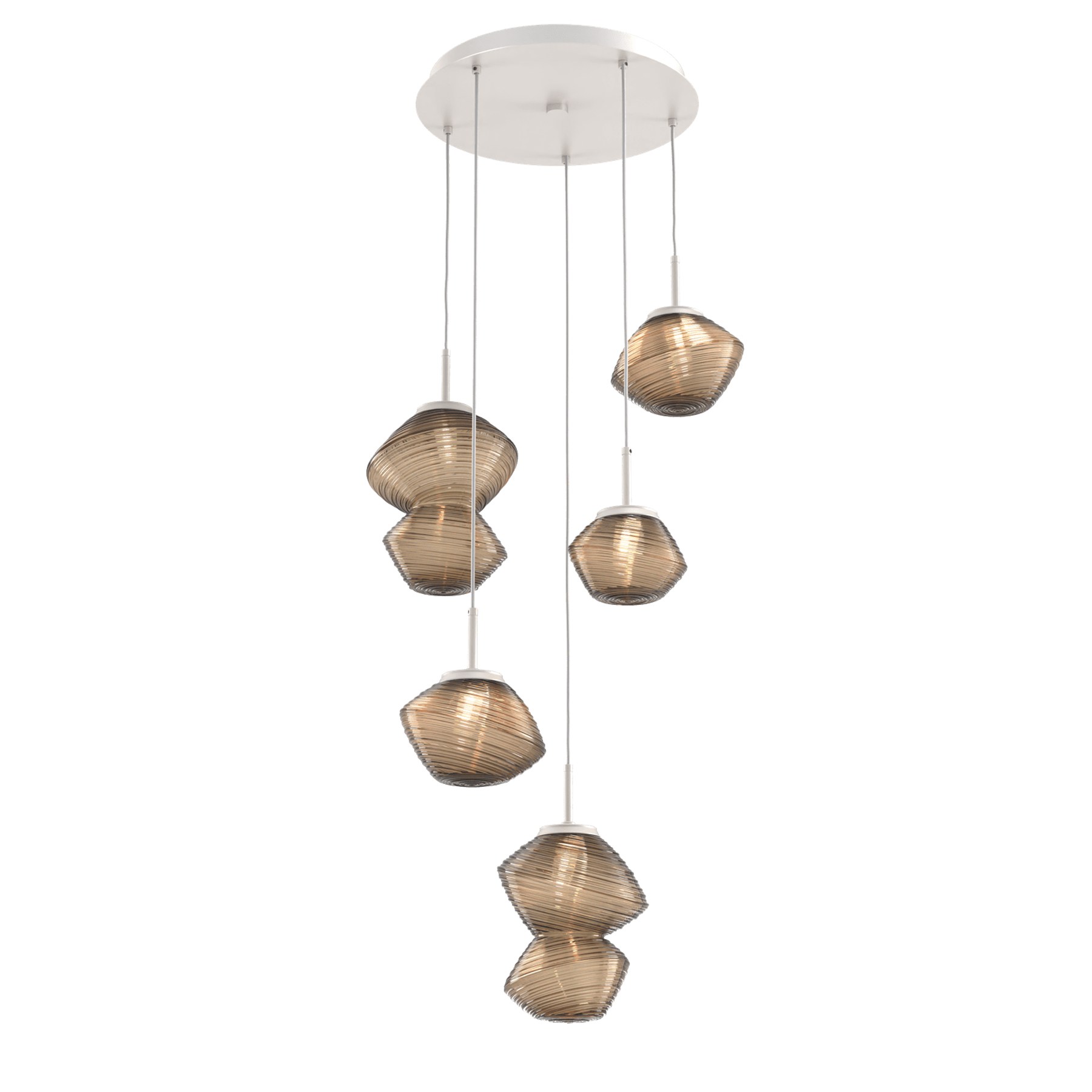 Mesa Round Multi Light Pendant by Hammerton Studio | CHB0089-05-BS-B-C01-L3 | HMR1368712