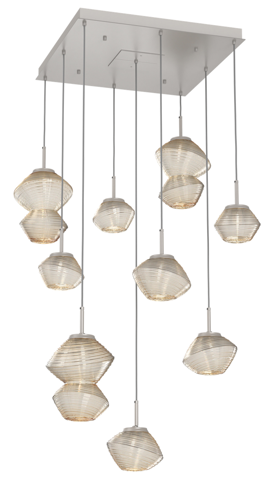 Mesa Square Multi Light Pendant by Hammerton Studio | CHB0089-09-BS-A-C01-L1 | HMR1368837