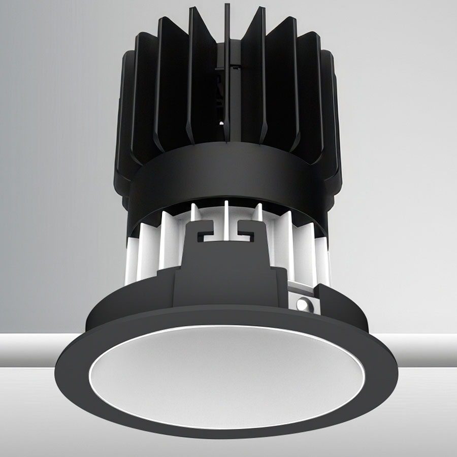 Luca 3.5 inch Round Static White Fixed Downlight with Trim by PureEdge ...