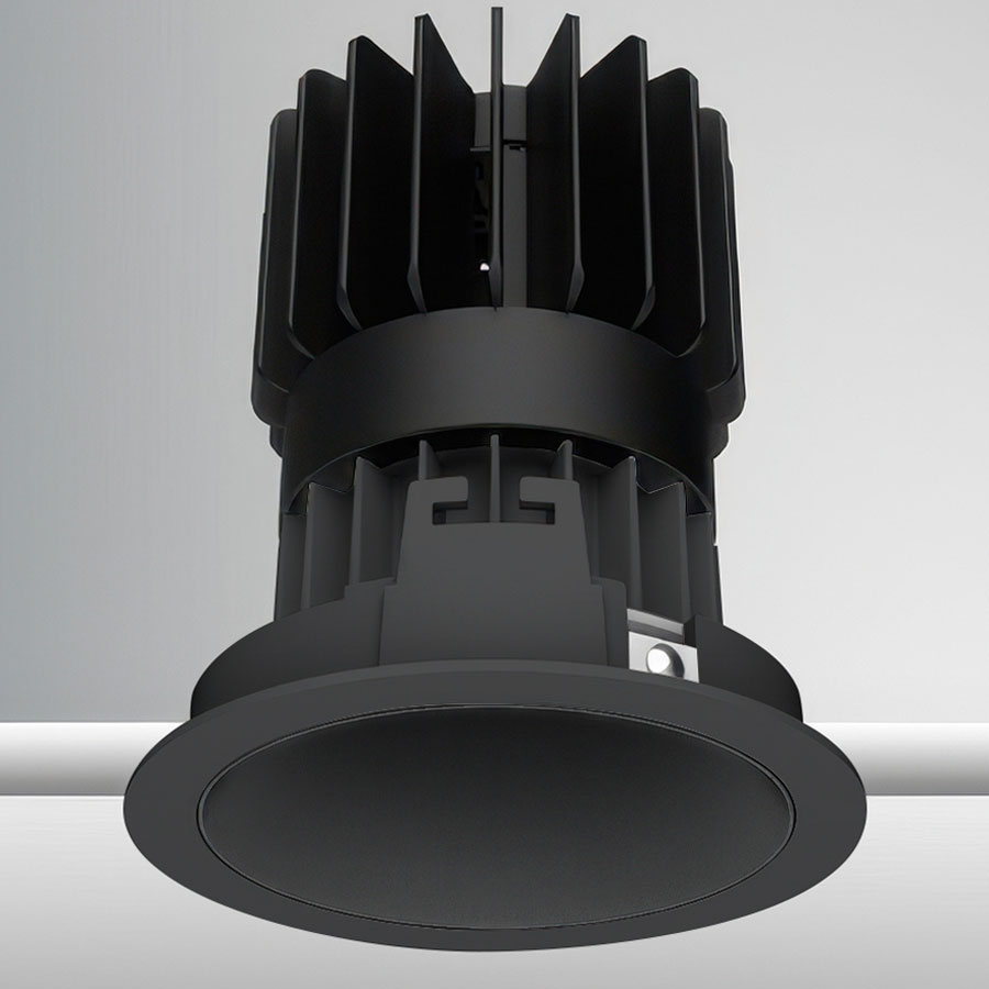 Luca 3.5 inch Round Static White Fixed Downlight with Trim by PureEdge ...