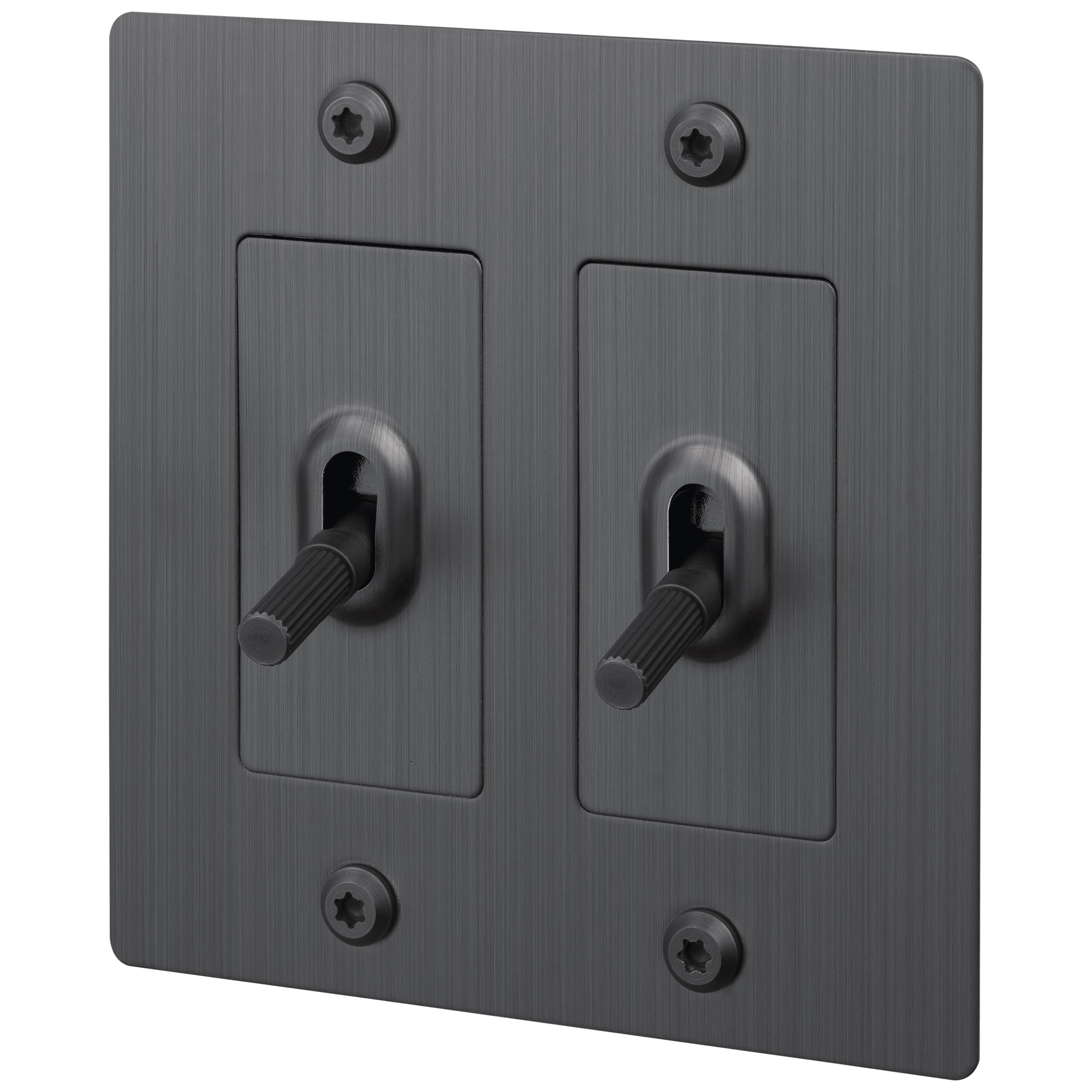 Buster + Punch 2-Gang Complete Linear Knurl Toggle Switch by Buster ...