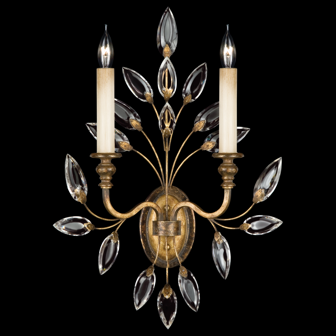 Crystal Laurel Duo Wall Sconce by Fine Art Handcrafted Lighting | 775250