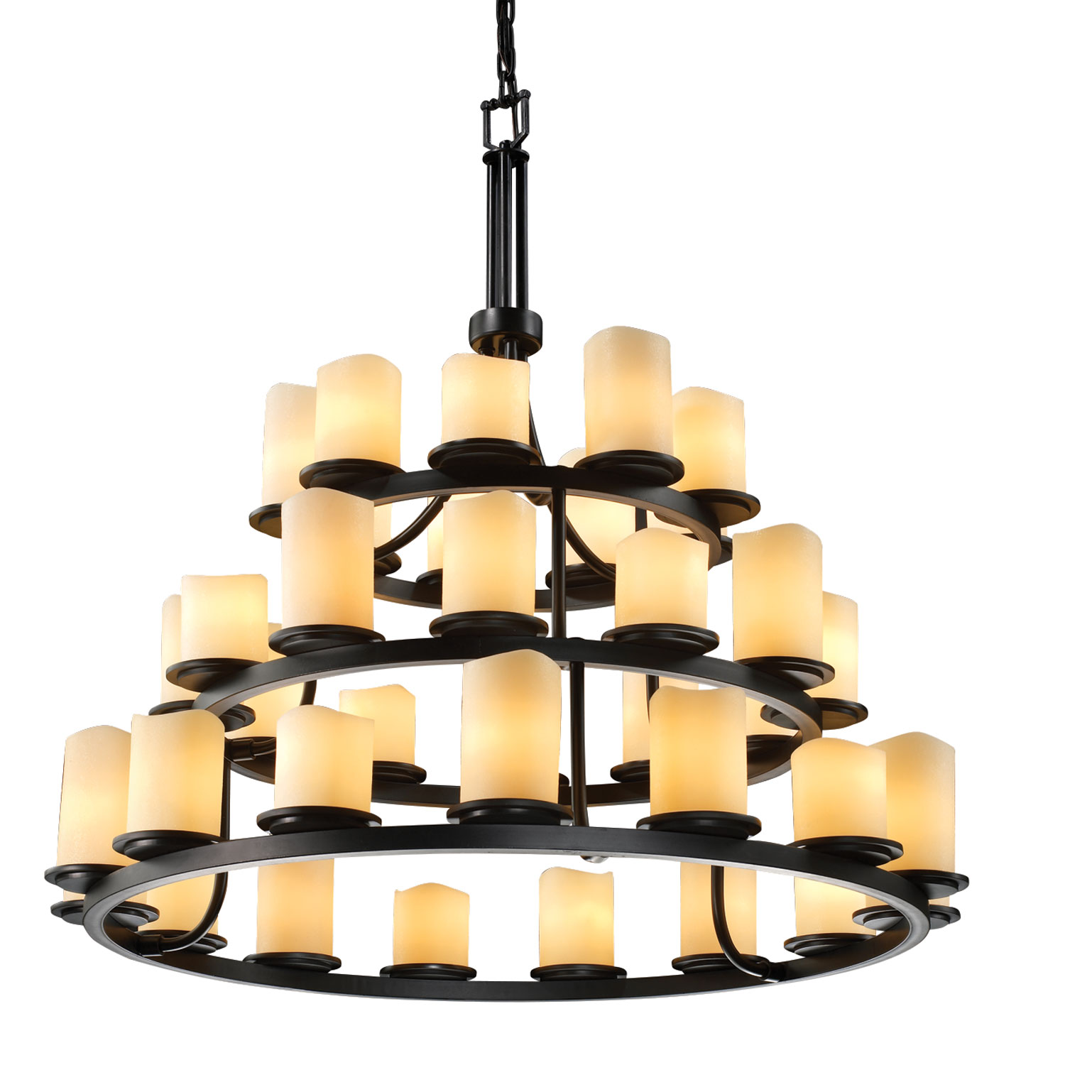 Dakota Three Tier Cylinder Melted Rim Chandelier by Justice Design ...