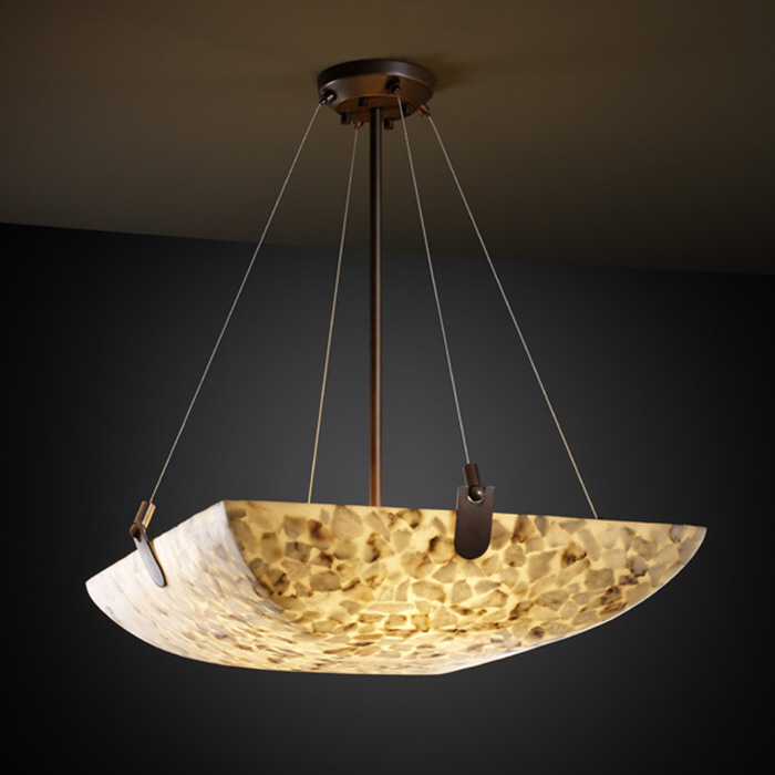 Alabaster Rocks Bowl Pendant by Justice Design | ALR-9621-25-MBLK ...