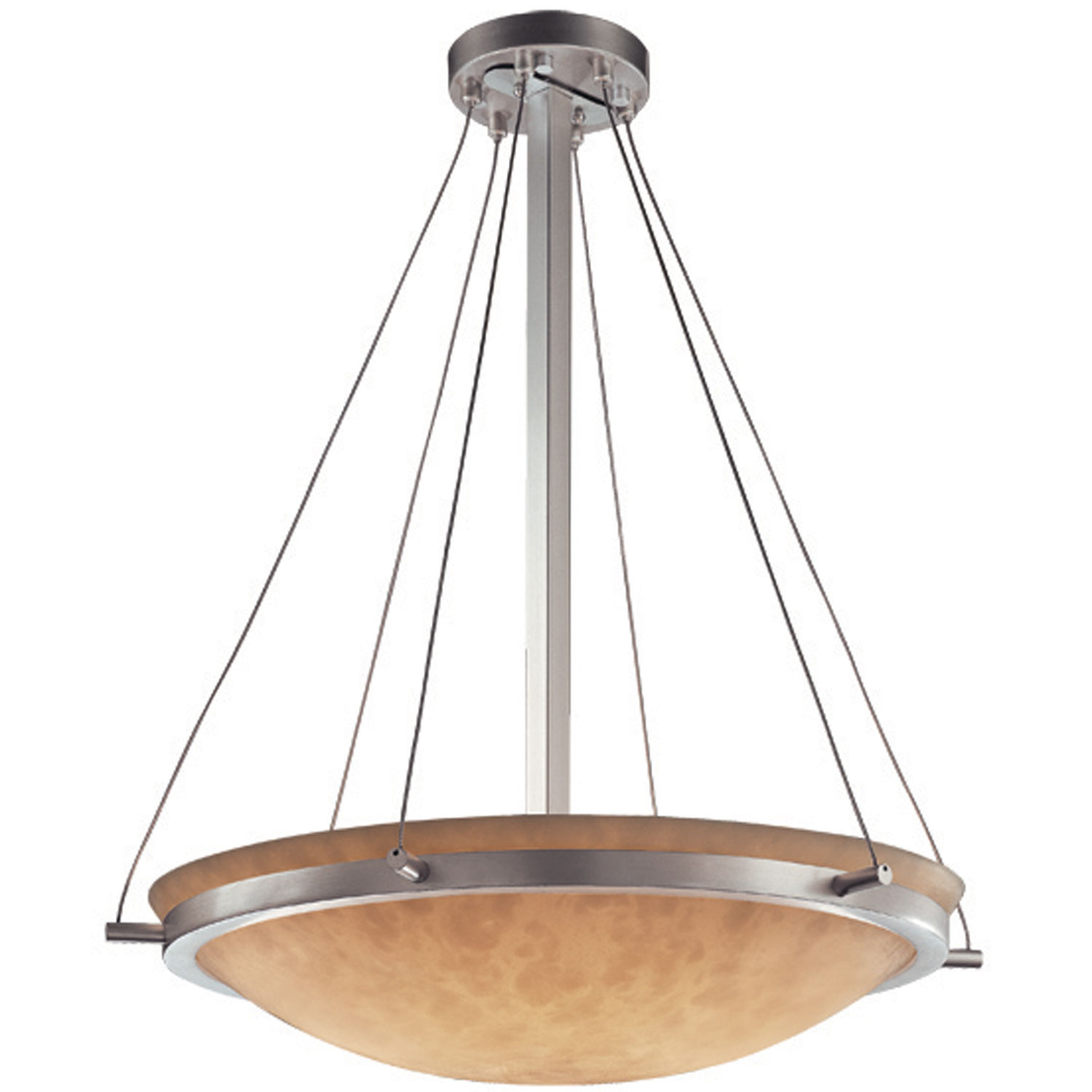 Clouds Resin Round Bowl Pendant by Justice Design | CLD-9692-35-NCKL