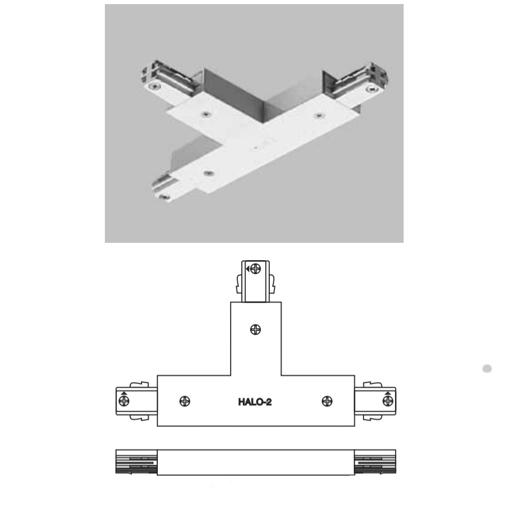 2-Circuit Track Left T Connector - Discontinued Model by Raise Lighting ...