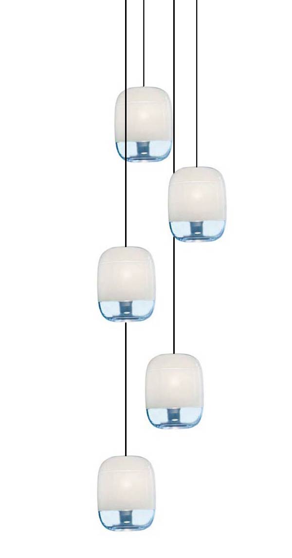 Gong Mini Multi Light Pendant with Round Canopy by Prandina USA ...