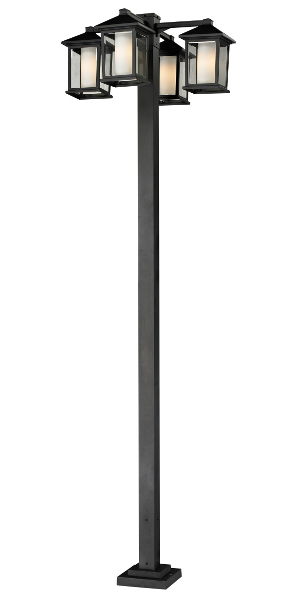 Mesa 4-Lt Outdoor Post Light with Square Post/Stepped Base by Z-Lite ...