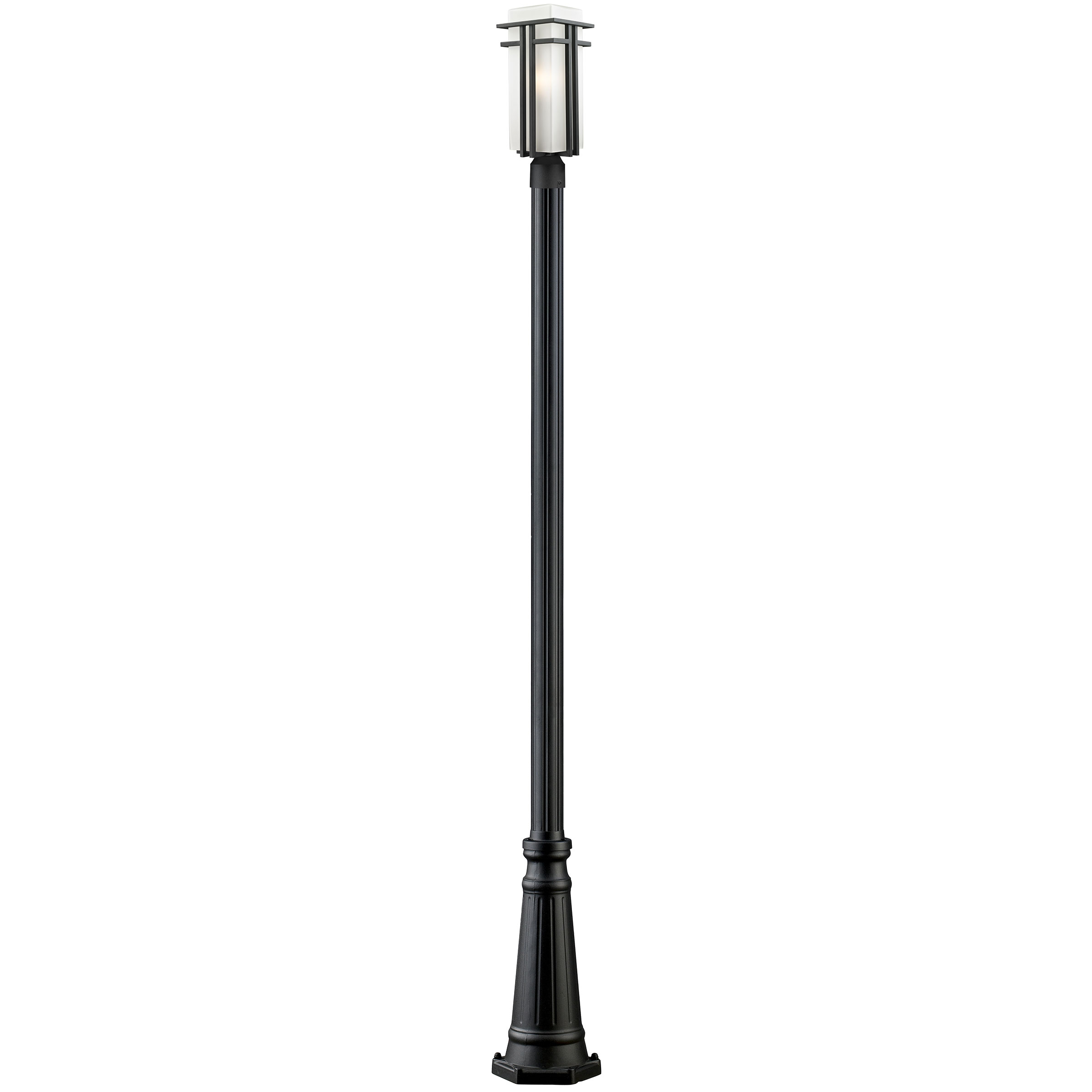 Abbey Outdoor Post Light with Round Post by Z-Lite | 549PHBR-519P-BK ...