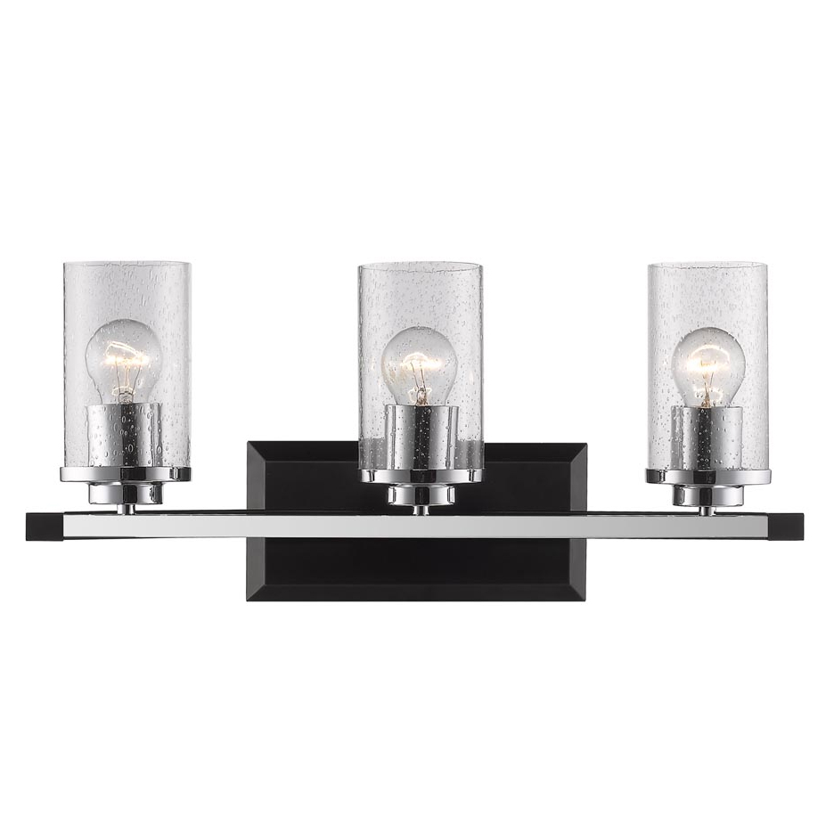 Mercer Bathroom Vanity Light by Golden Lighting | 4309-BA3 BLK-SD