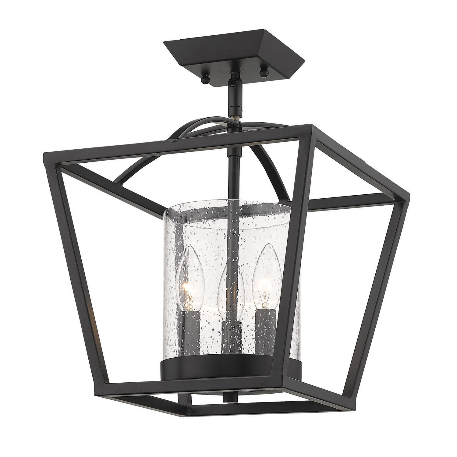 Mercer Semi Flush Ceiling Light by Golden Lighting | 4309-SF BLK-SD