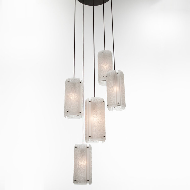 Textured Glass Round Multi Light Pendant by Hammerton Studio | CHB0044 ...