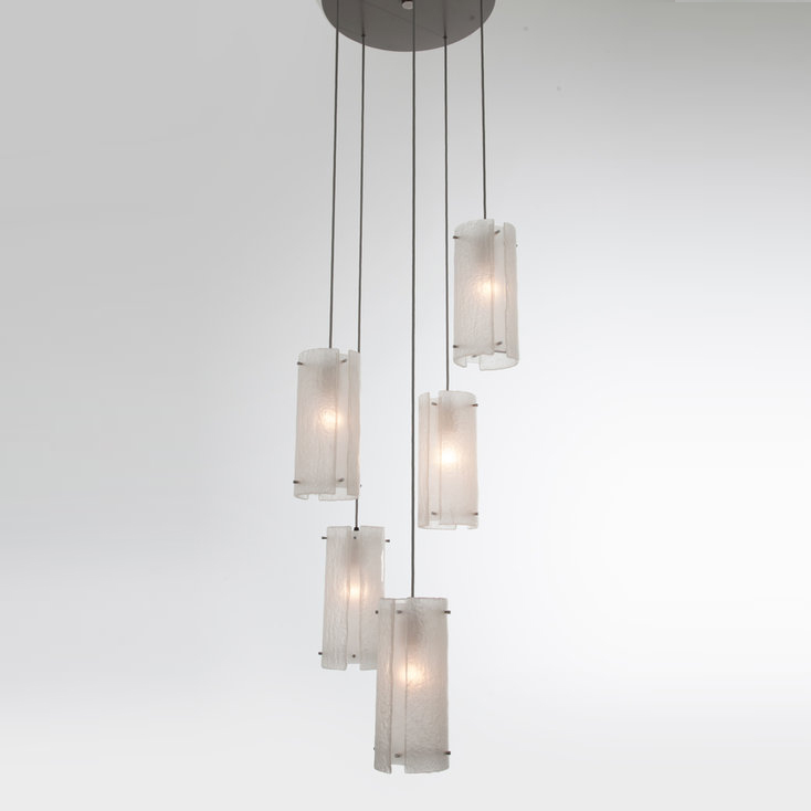 Textured Glass Round Multi Light Pendant by Hammerton Studio | CHB0044 ...