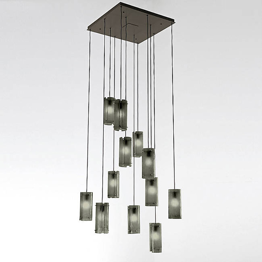 Textured Glass Square Multi Light Pendant by Hammerton Studio | CHB0044 ...