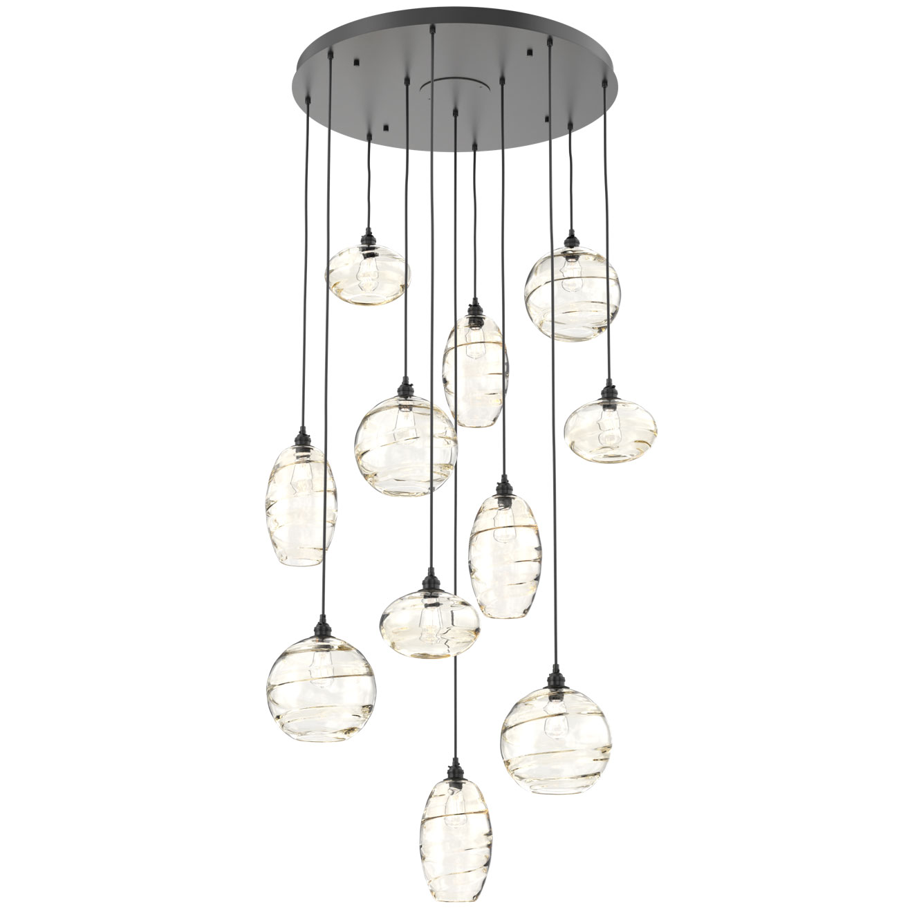 Misto Round Multi Light Pendant by Hammerton Studio | CHB0048-11-MB-OB ...