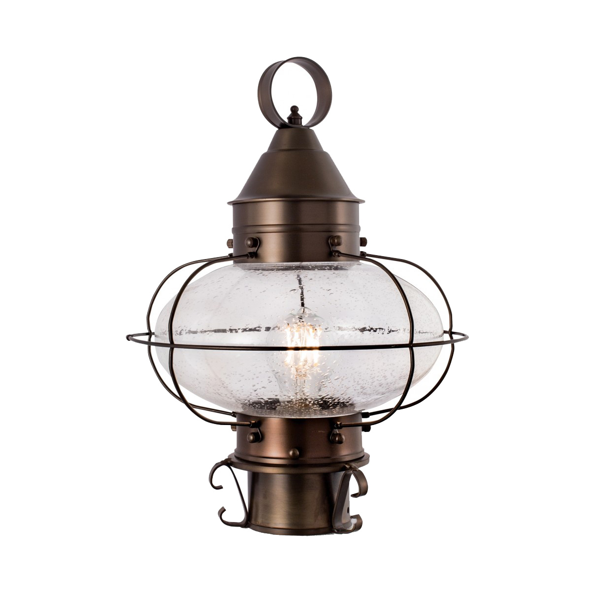 Cottage Onion Outdoor Post Light by Norwell Lighting | 1321-BR-SE ...
