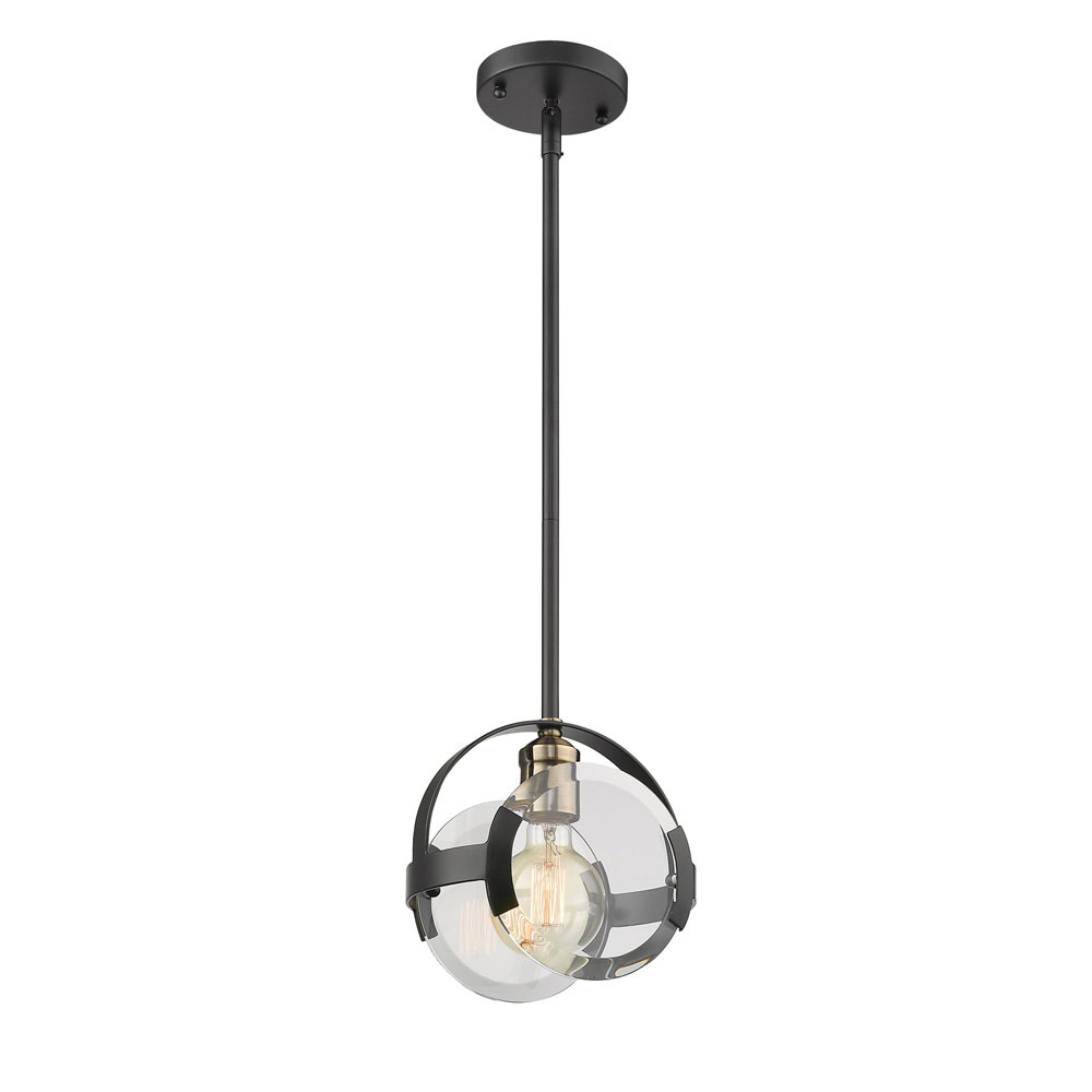 Amari Mini Pendant by Golden Lighting | 2635-M1L BLK-AB