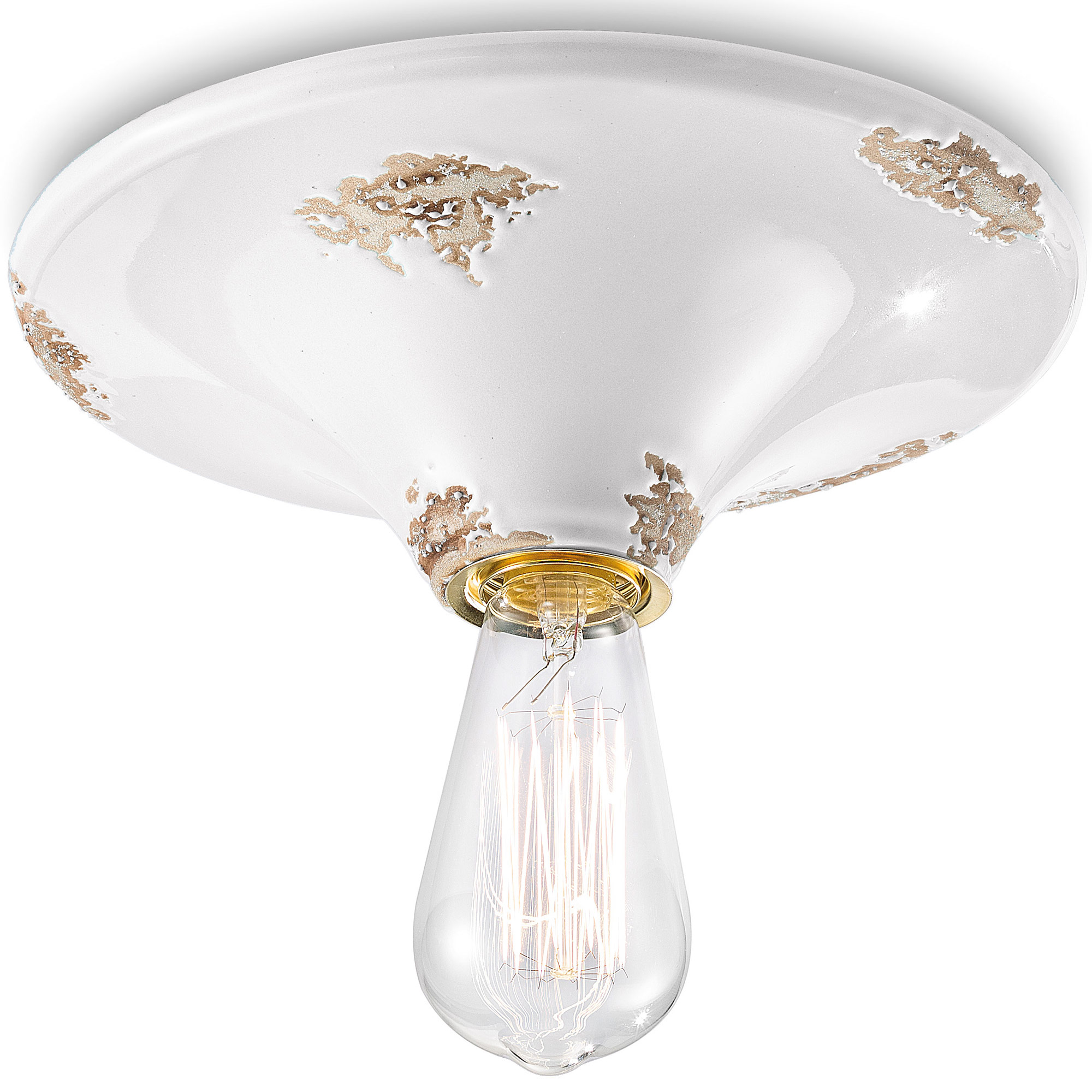 Vintage Round Canopy Ceiling Light Fixture by Ferroluce | C134-VIT ...