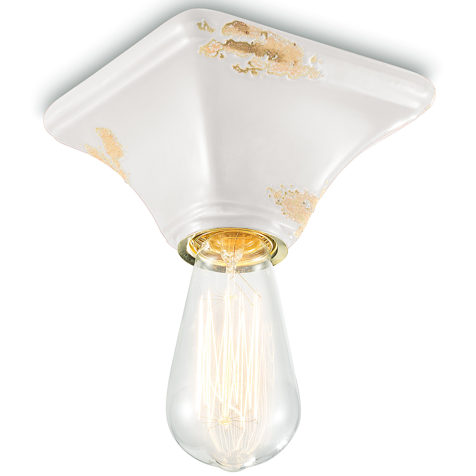 Vintage Square Canopy Ceiling Light Fixture by Ferroluce | C135-VIB ...