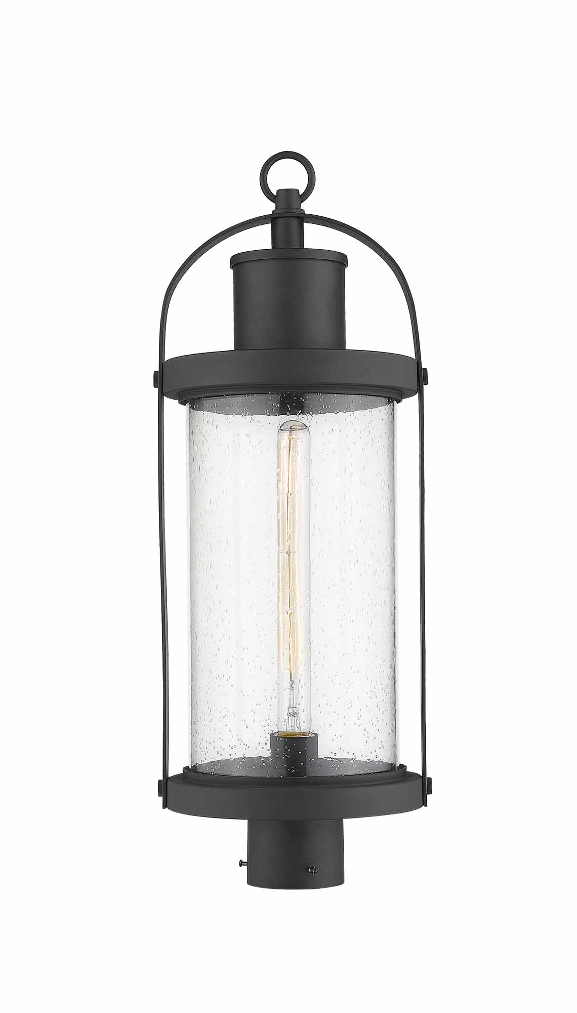 Roundhouse Outdoor Post Light with Round Fitter by Z-Lite | 569PHB-BK ...
