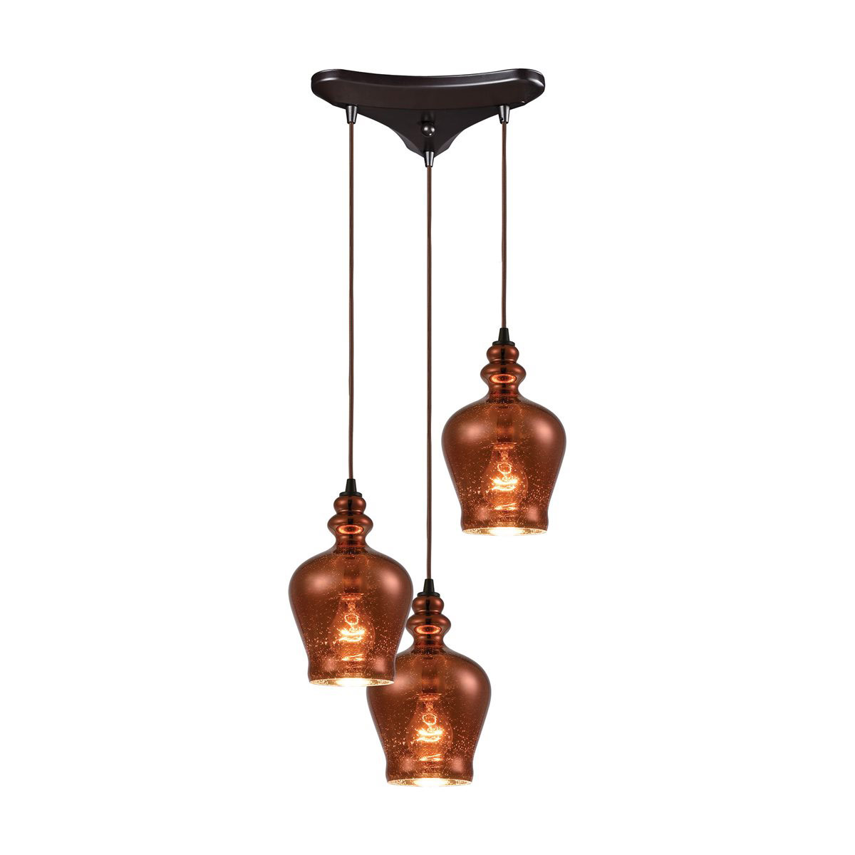 Menlow Park Copper Triangle Pendant by Elk Lighting | 60086-3