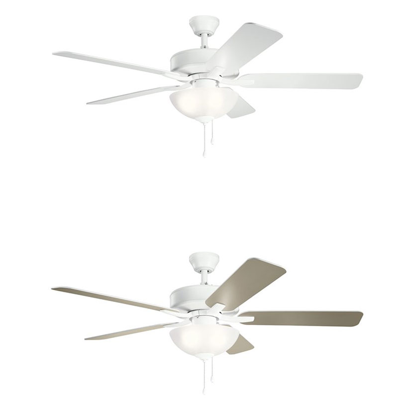 Basics Pro Ceiling Fan with Light by Kichler | 330017MWH | KHR857649