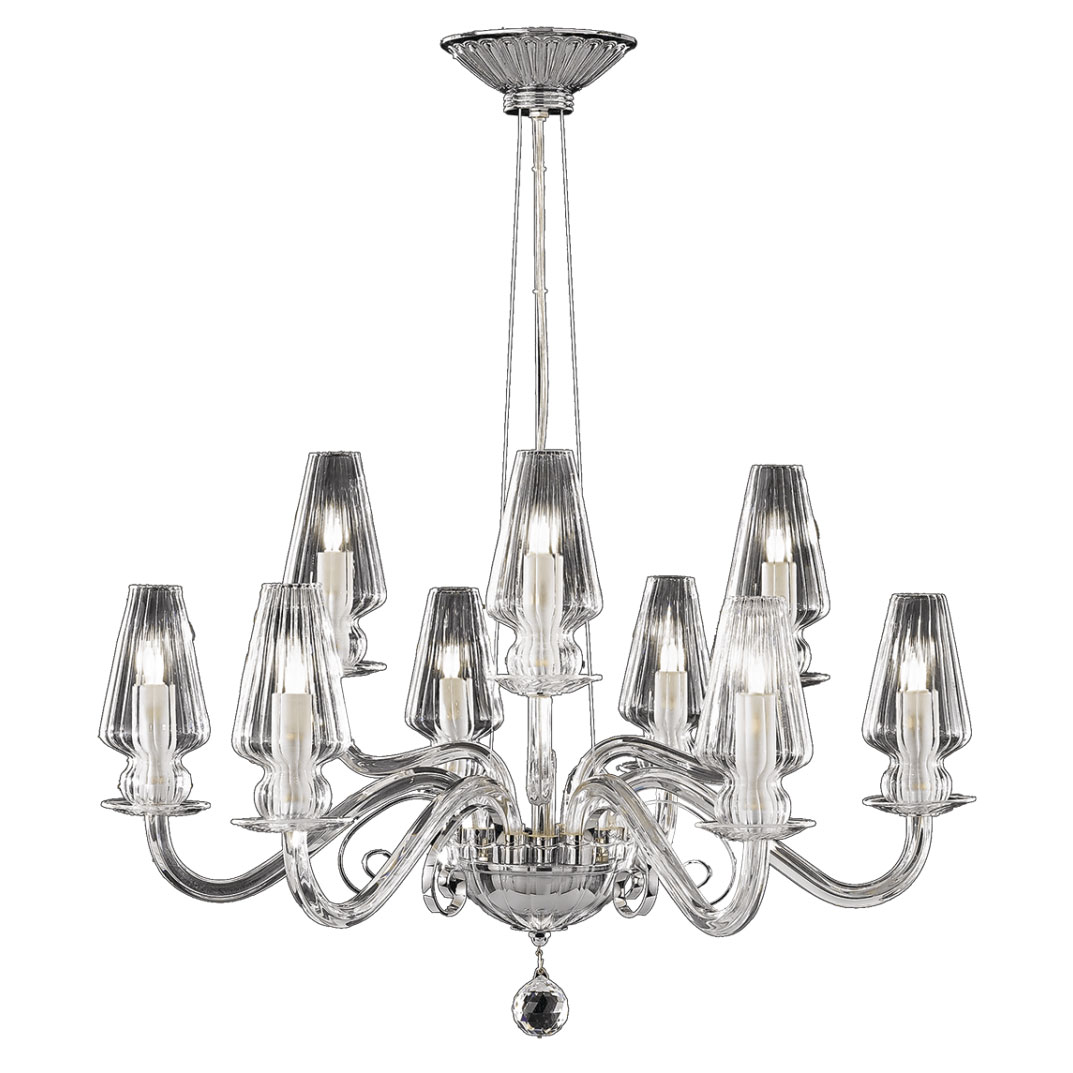 Rigel Chandelier by Italamp | 348/16+8-TEAK-48-GREY | ILP870559