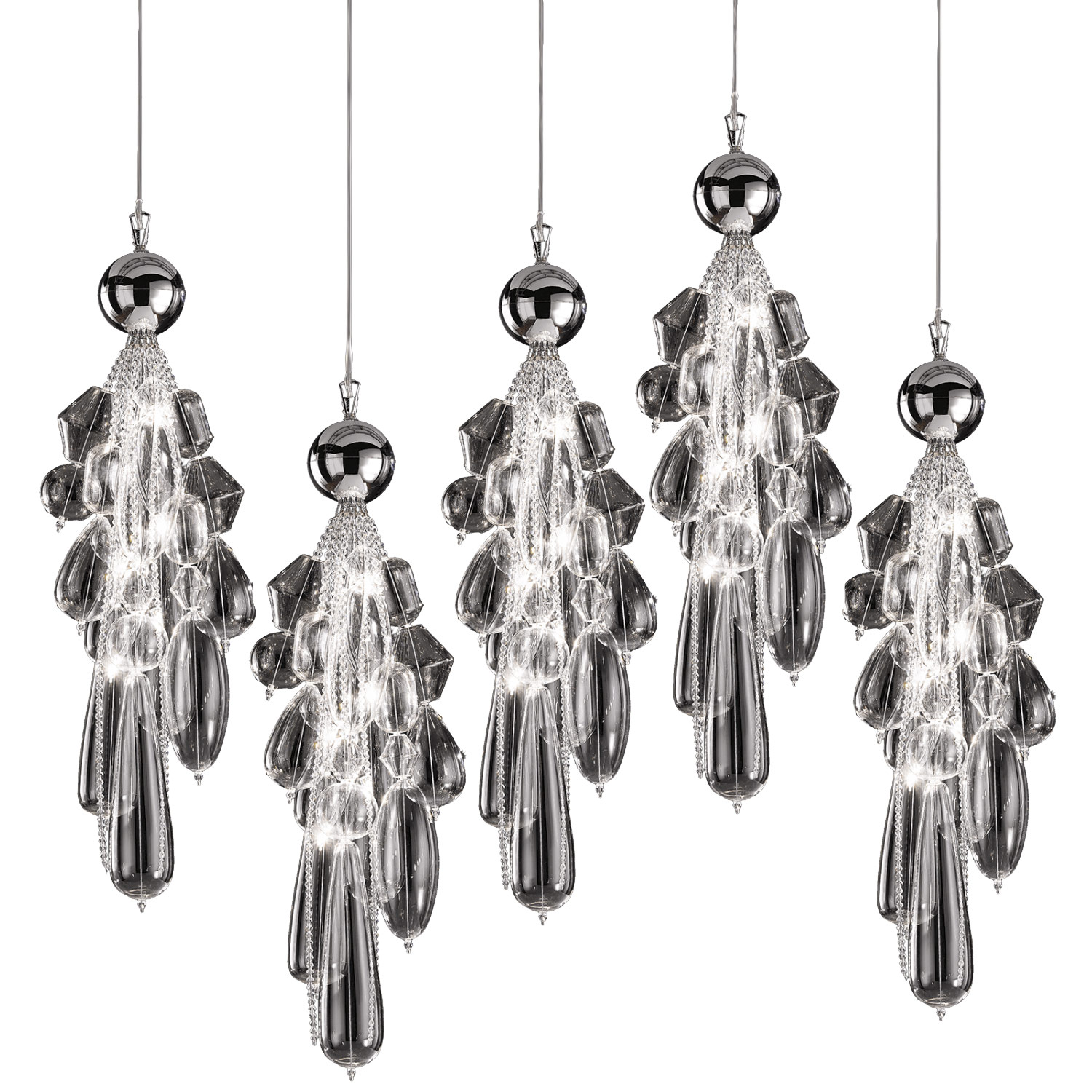 Flut Linear Multi Light Pendant by Italamp | 478/3-COMP.B-TRAN.CHR-SW ...