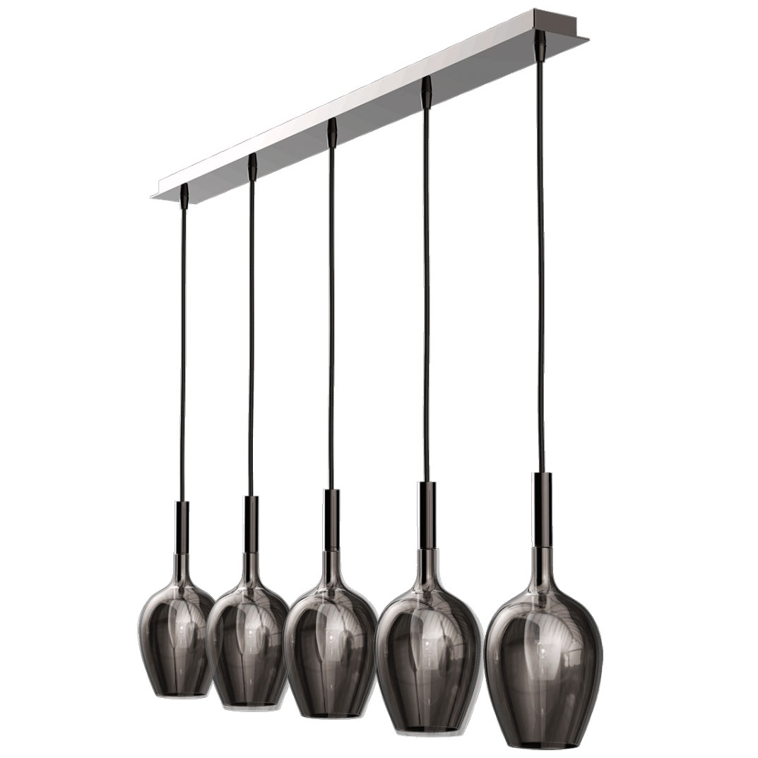 Rose Linear Multi Light Pendant by Italamp | 3050/L5-TI-IRON | ILP870812