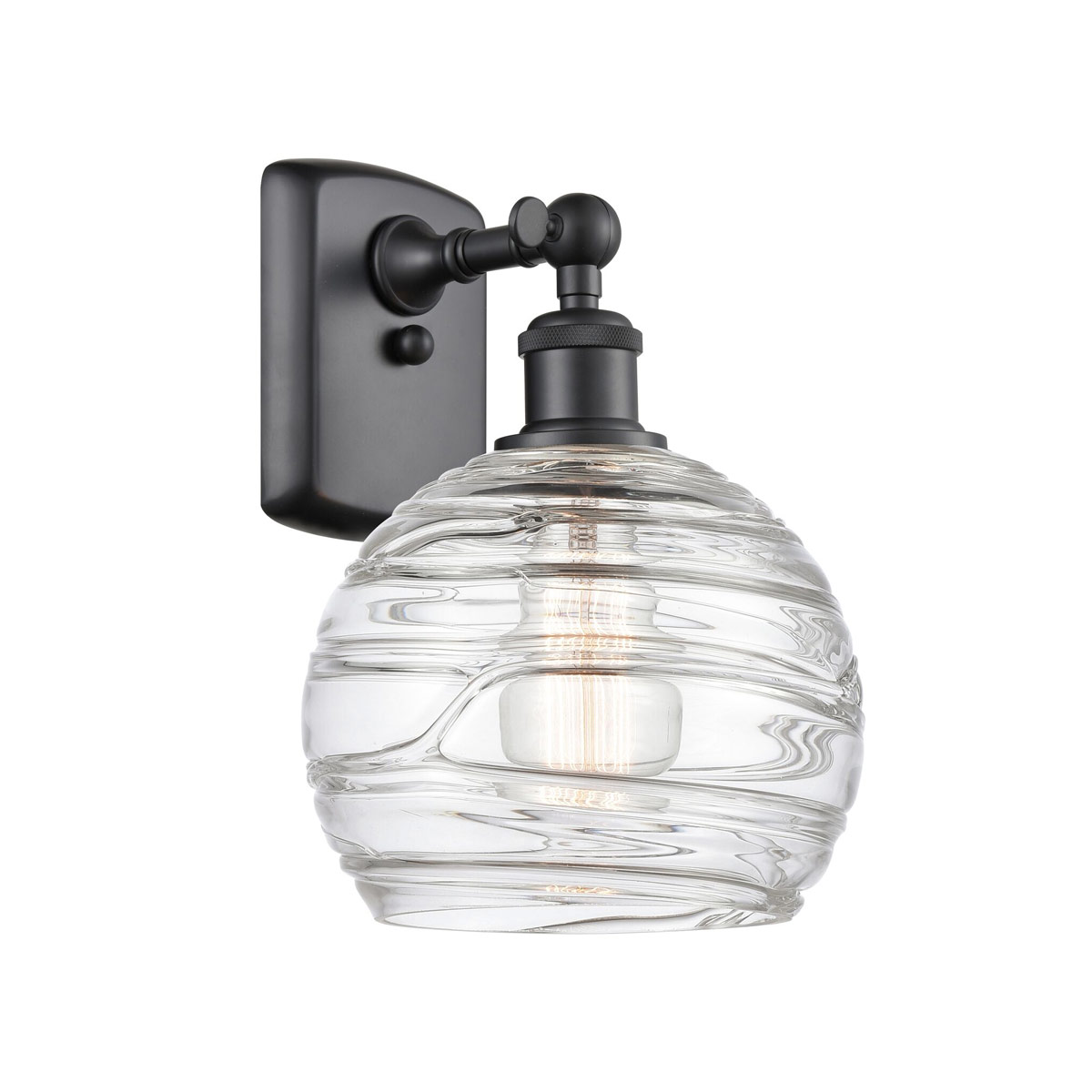 Deco Swirl Wall Sconce by Innovations Lighting | 516-1W-BK-G1213-8-LED ...