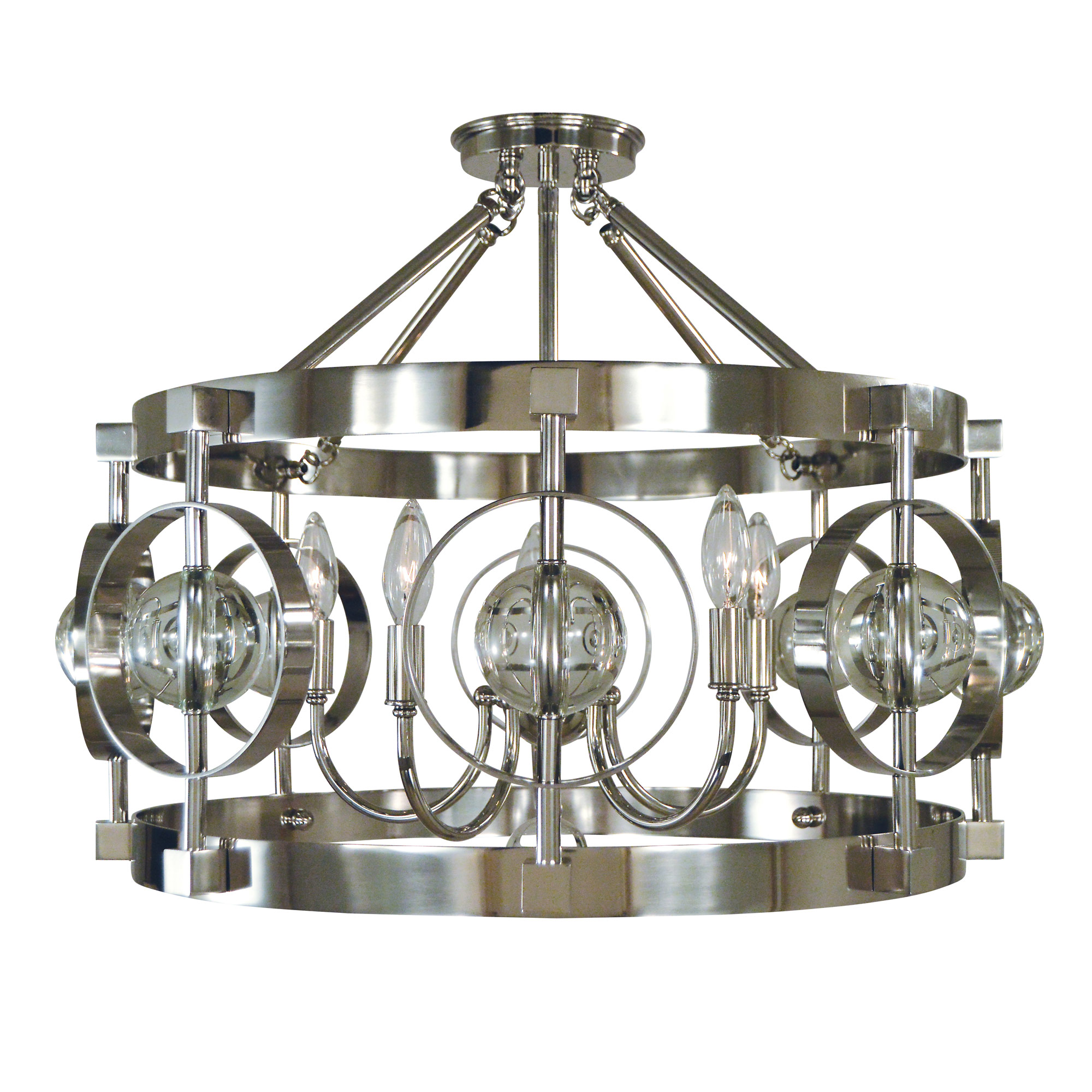 Ephemeris Semi Flush Ceiling Light by Framburg | F-5030 PN