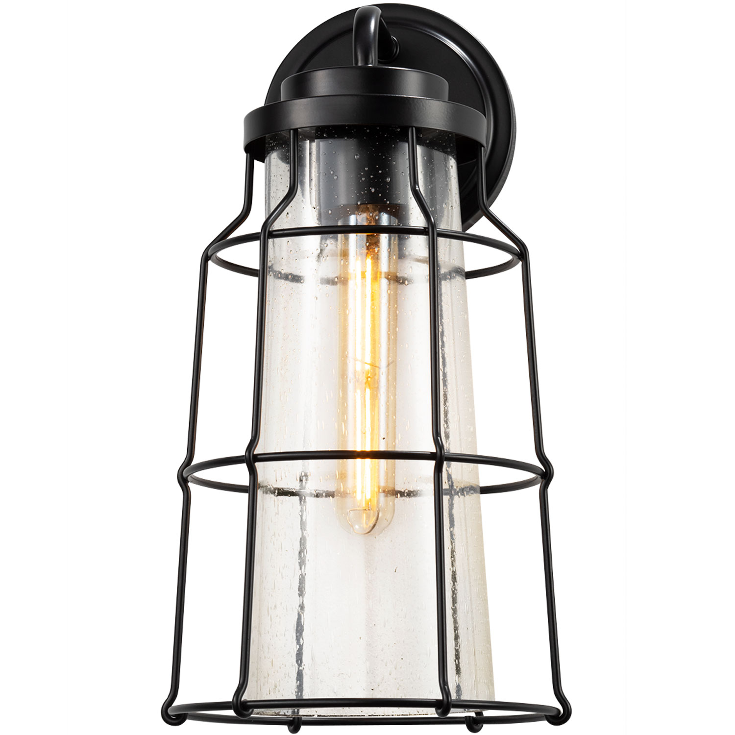Zuma Outdoor Wall Sconce by Justice Design | FSN-7684W-SEED-MBLK