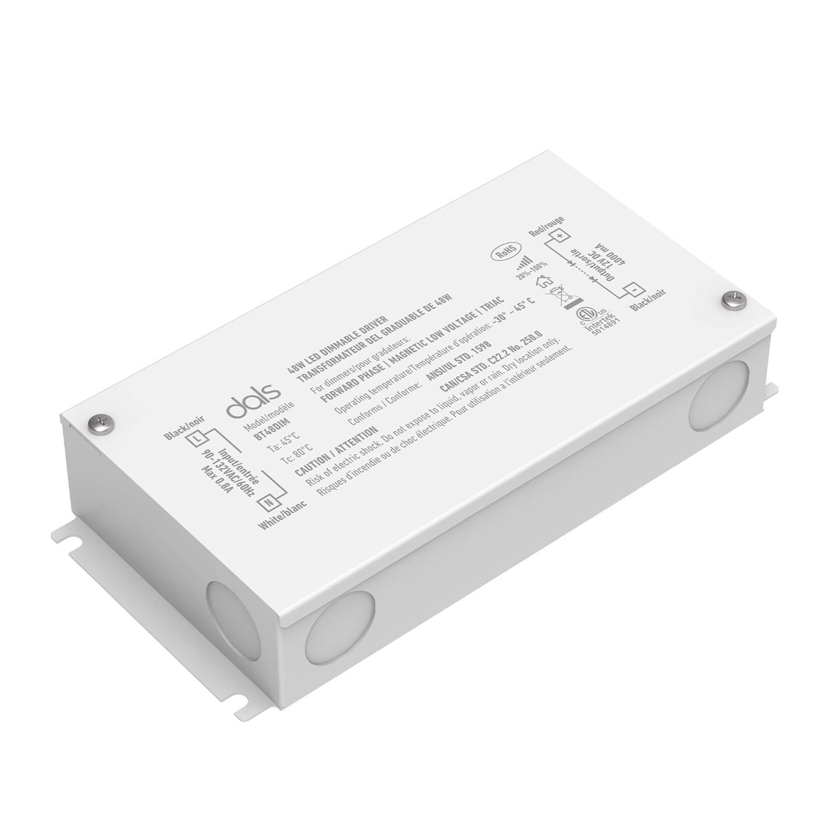 12V Dimmable LED Hardwire Driver by DALS Lighting | BT48DIM | DLS969813